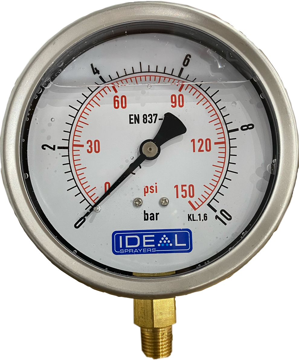 Ideal Pressure Gauge 100MM (4”) 1/4” BSPT Bottom Inlet – Sprayer ...